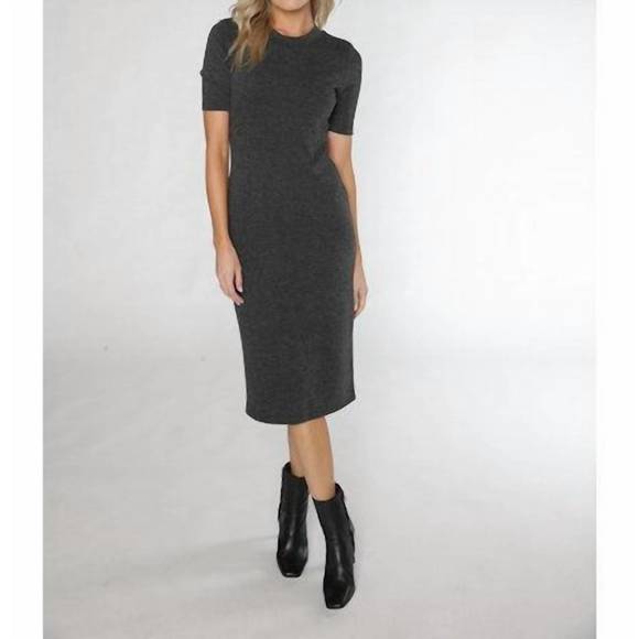 Matty M | Dresses | New Matty M Hudson Midi Dress In Heather Black ...